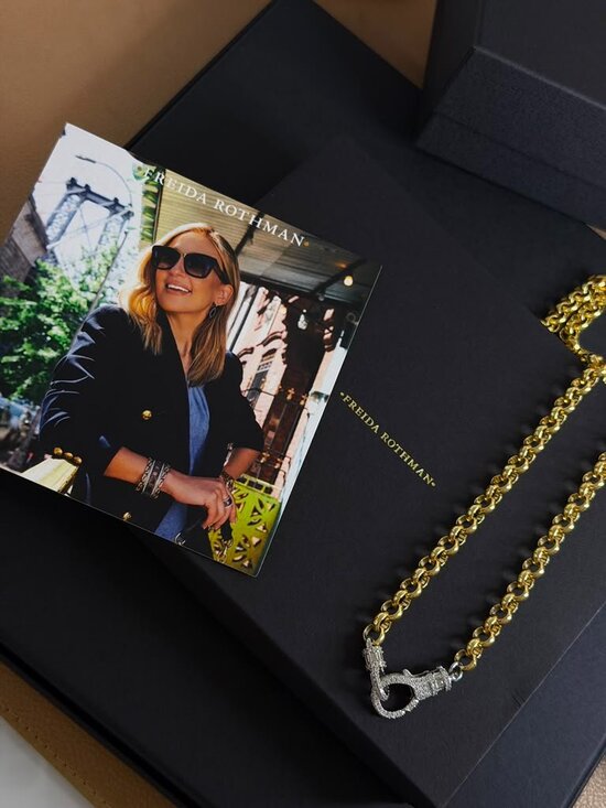 Freida Rothman | Jewelry | Freida Rothman Vault Gold Chain Necklace Pav ...